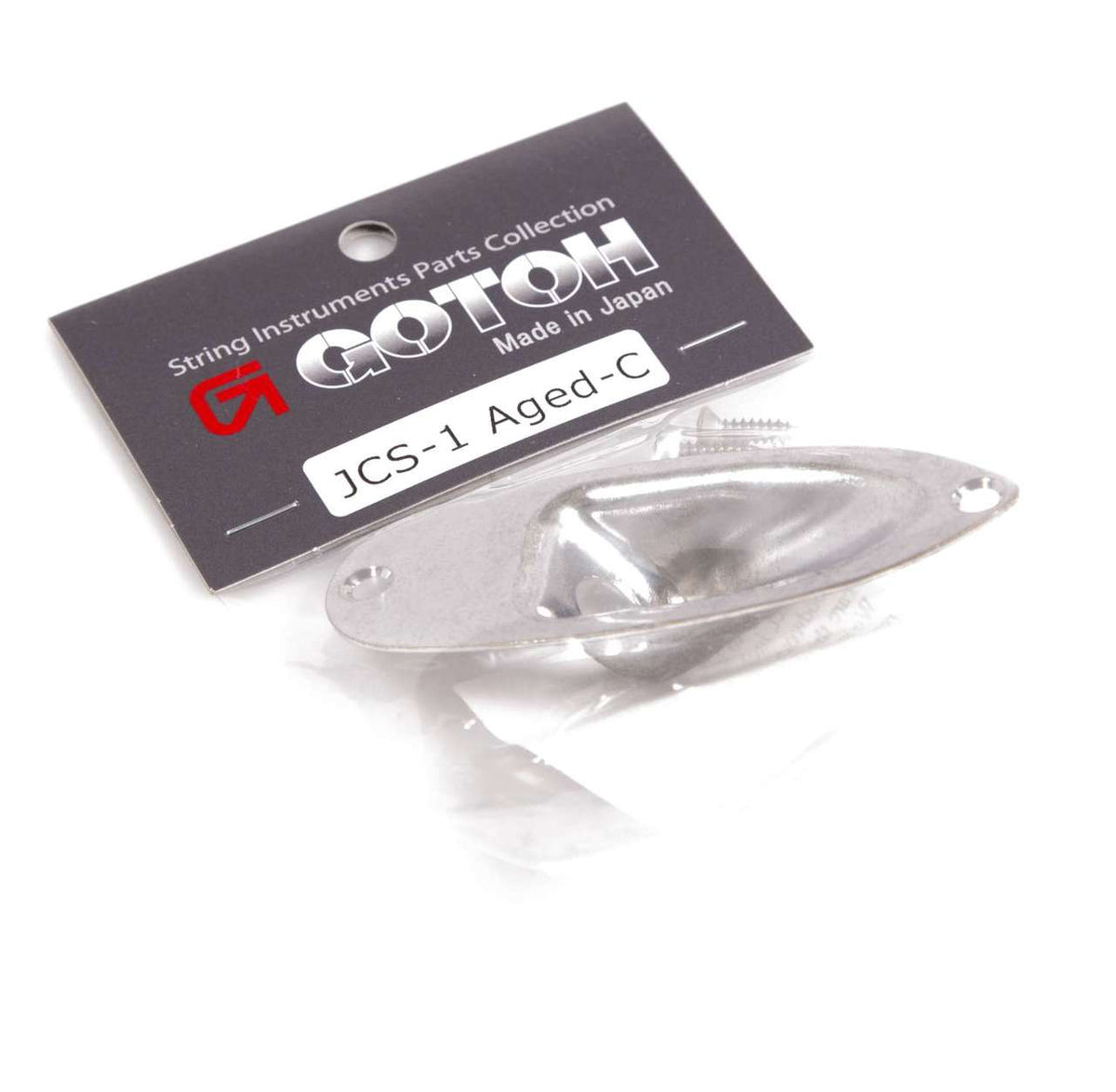 Gotoh MIJ Factory Aged Relic Strat-style Jack Plate, Aged Chrome JCS-1 | SportHiTech