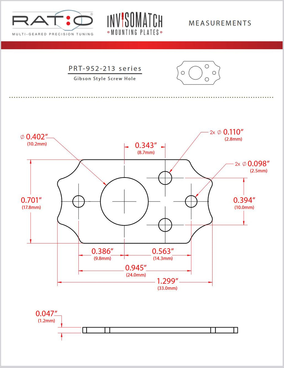 Graph Tech Ratio Premium Plated InvisoMatch Mounting Plates Gibson ...