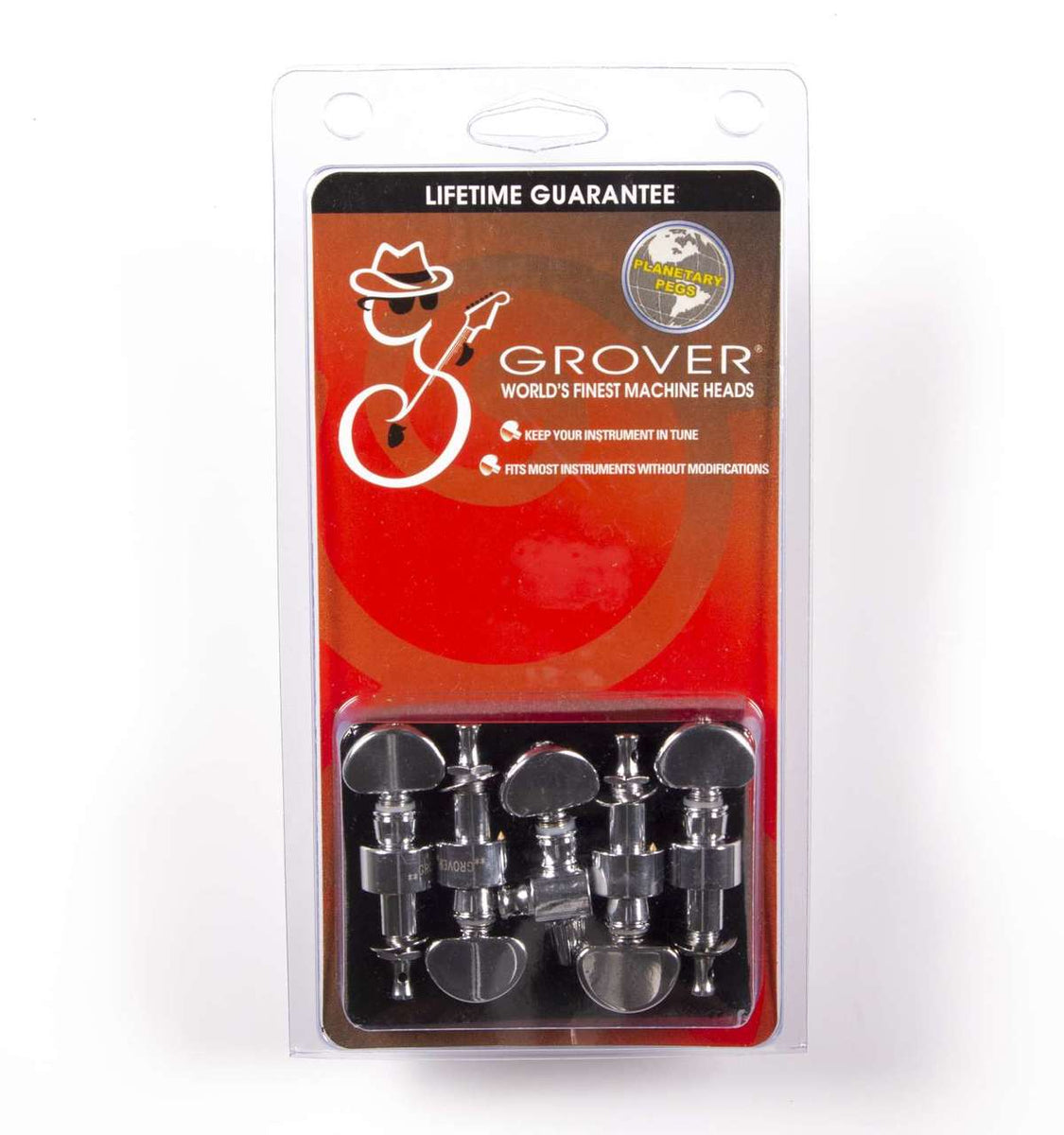 Grover 121C5 Planetary Geared Banjo Pegs. Set of 5, Chrome with metal ...