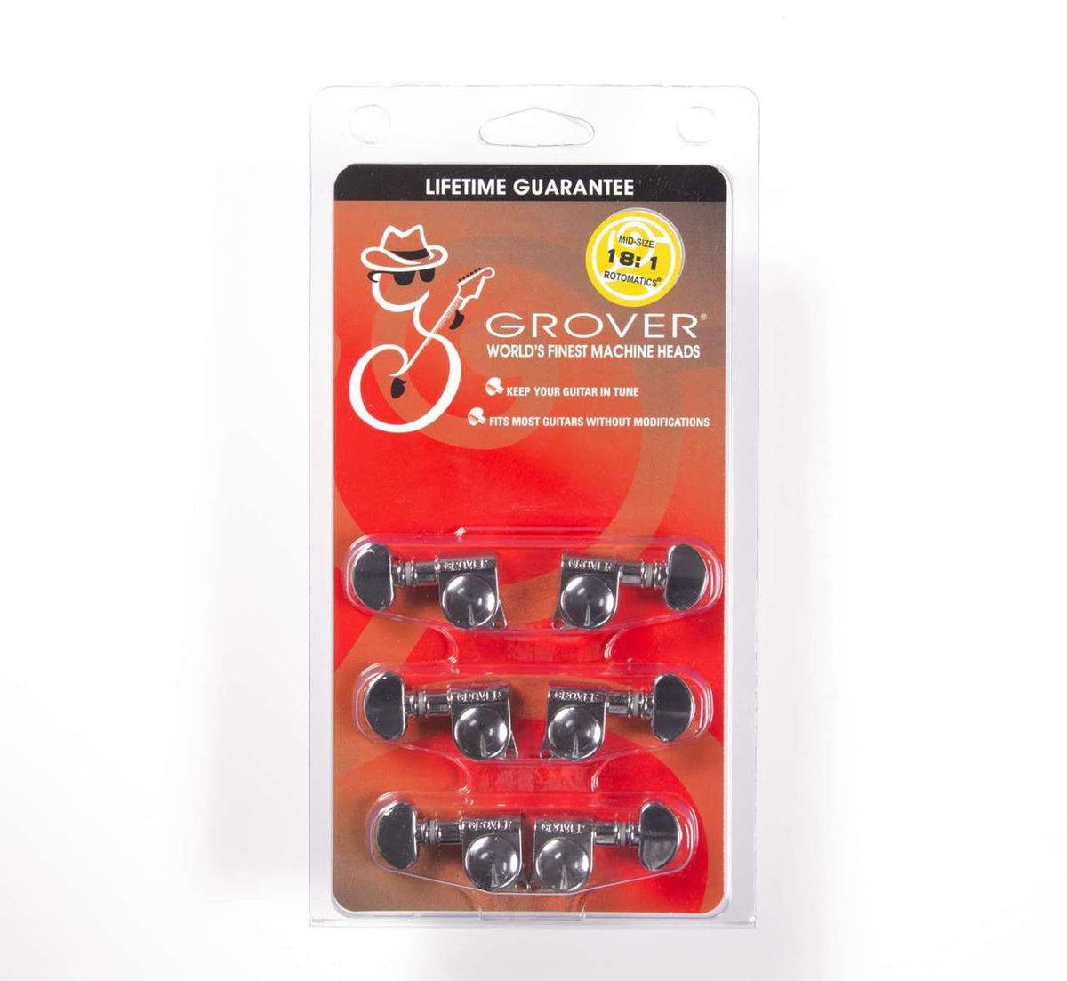 Genuine Grover 305C Mid-size Rotomatic 18:1 3x3 tuners, Chrome ...