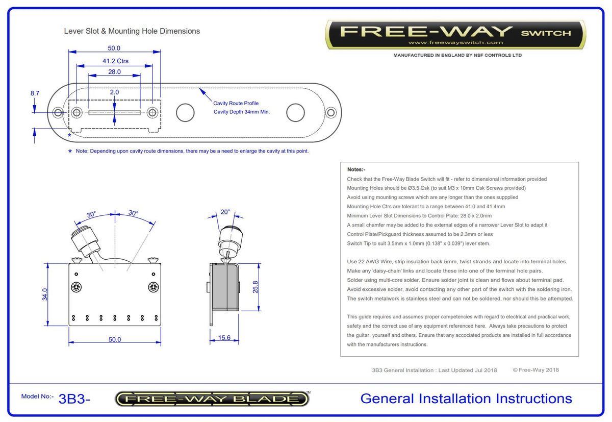 Free-Way 3-Way/6-Position Pickup Switch - SportHiTech