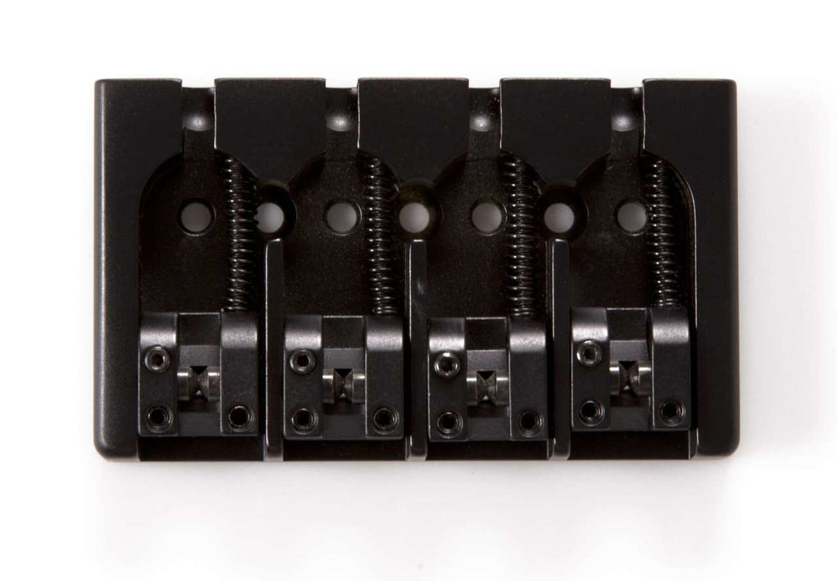 Hipshot A Style 4 Str Bass Bridge Brass, Black Retrofits 5 Hole String ...