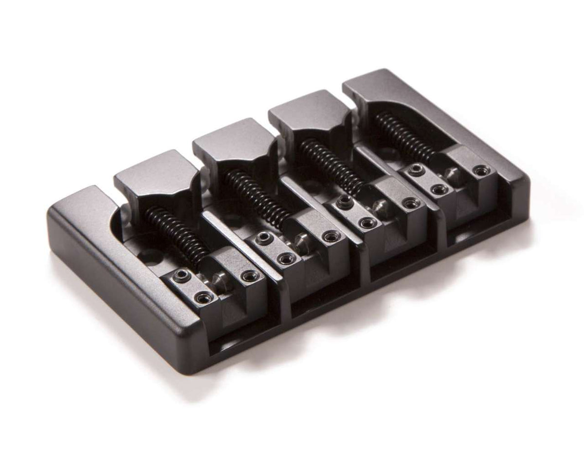 Hipshot A Style 4 Str Bass Bridge Brass, Black Retrofits 5 Hole String ...