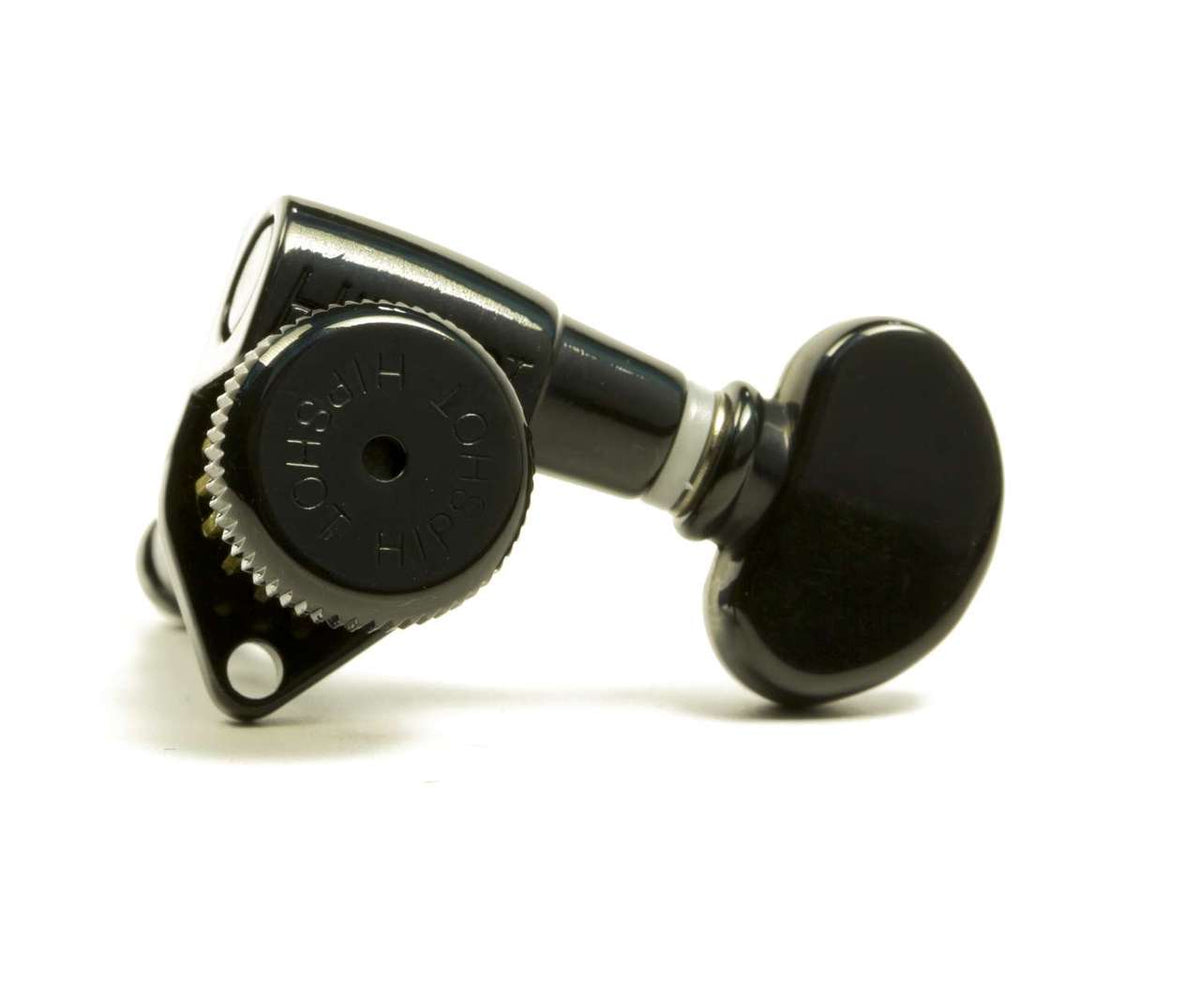 Hipshot Button Set of 6 D12 'Kidney Bean' Black also fits Grover ...