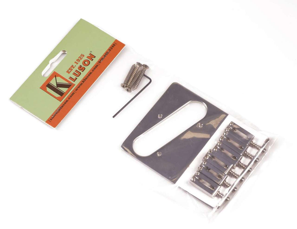 Kluson 4 hole 6 Saddle Telecaster Drop in Upgrade Bridge, Brass Saddles ...